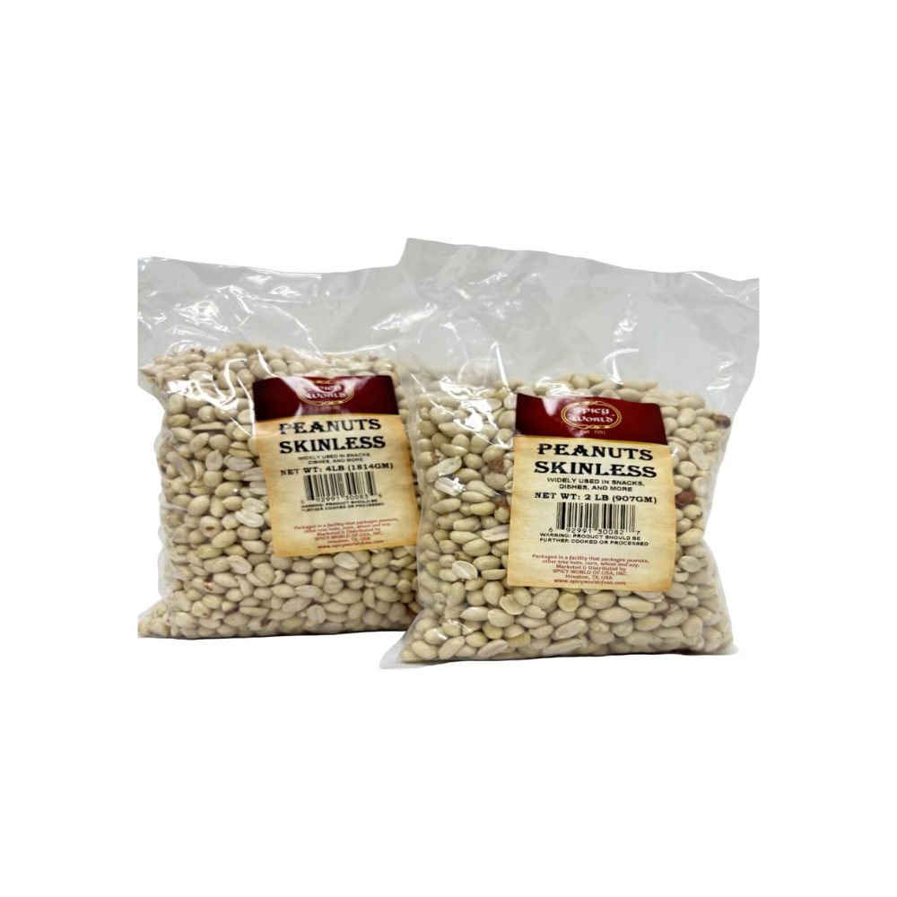 Spicy World Skinless Peanuts 2lb | Raw Unsalted Blanched – Mama Jones ...