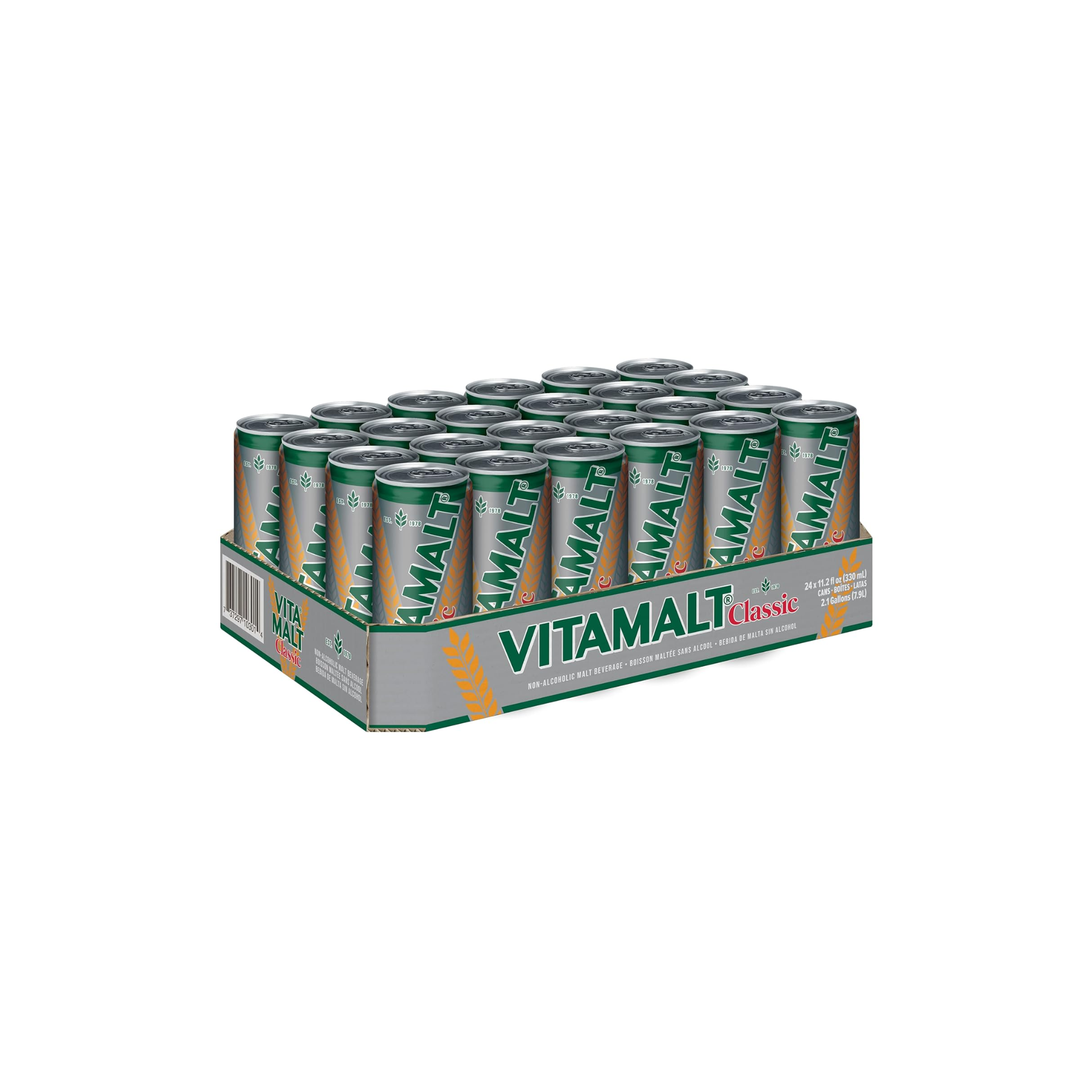Vita Malt Classic Non-Alcoholic Malt Drink - Bulk Case of 24 Cans ...